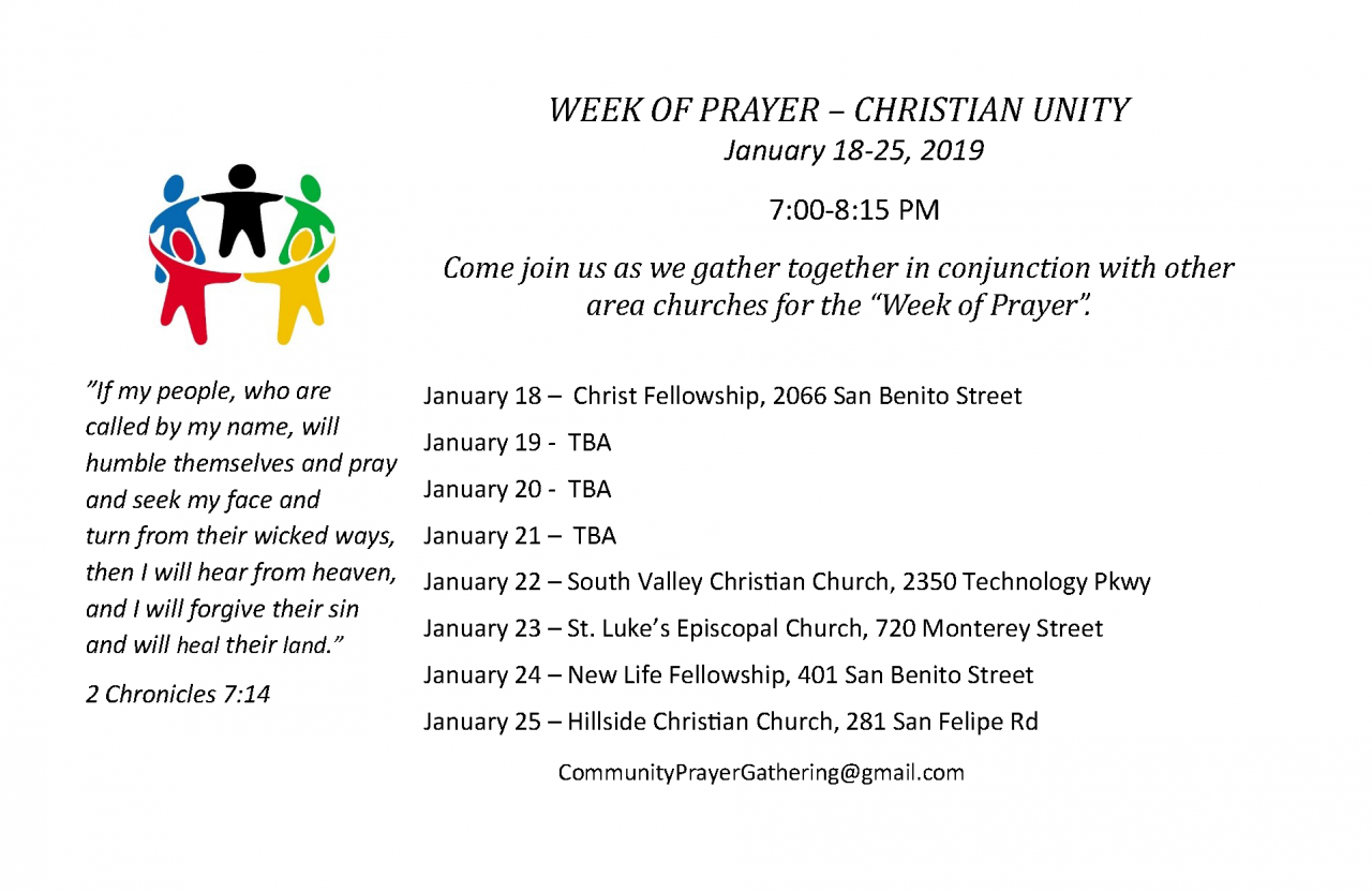 2019 Christian Unity Week of Prayer – St. Luke's Episcopal Church